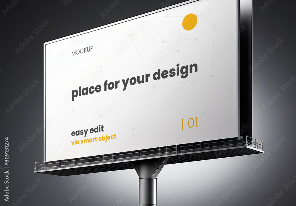 Horizontal billboard isolated Mockup 06 Generative Ai Stock Template ...