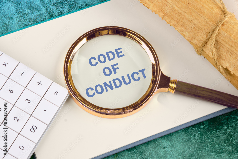 Business And Code Of Conduct Concept Copy Space Code Of Conduct Symbol Written Through A