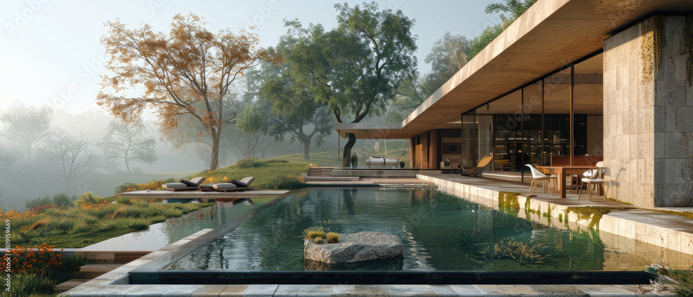 Detailed architectural visualization featuring 2D blueprints and 3D ...