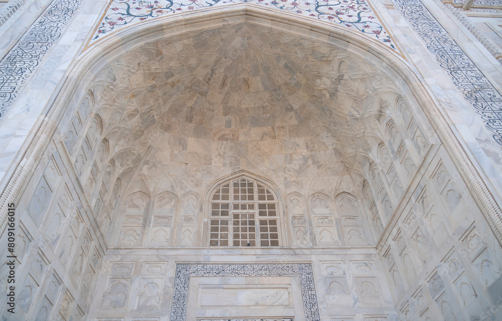 Agra, India, March 2024: The Taj Mahal, a white marble mausoleum ...