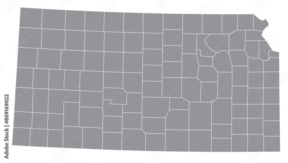 Map of the US states with districts. Map of the U.S. state of Kansas ...