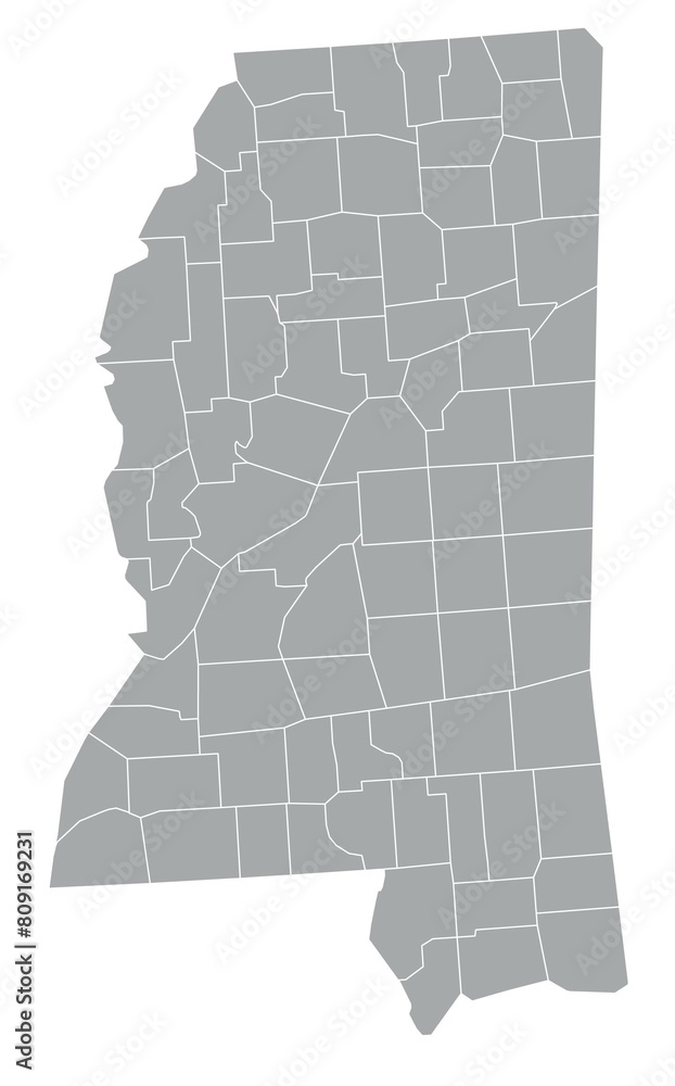 Map of the US states with districts. Map of the U.S. state of ...