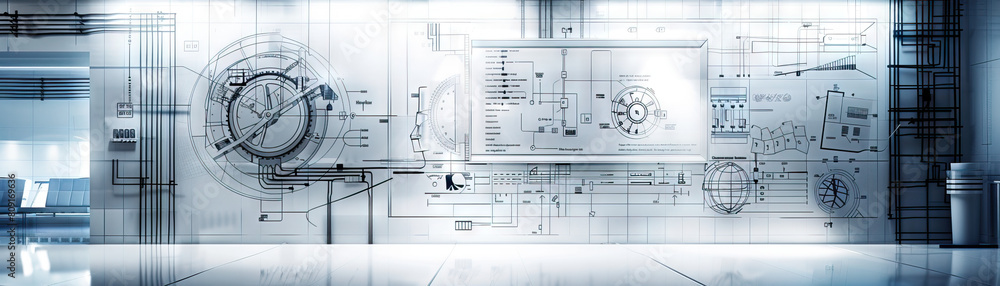 Mechanical Engineer's Wall: Adorned with mechanical drawings, CAD ...