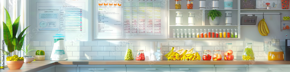 Nutritionist's Office Wall: Displaying nutritional charts, food ...