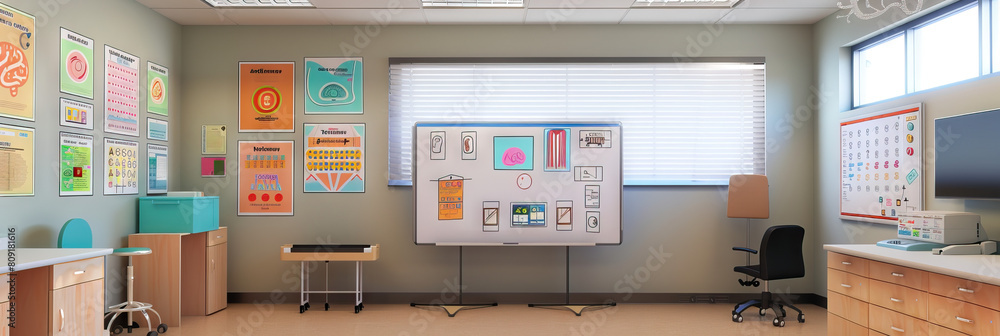 Speech Therapist's Office Wall: Displaying speech therapy charts ...