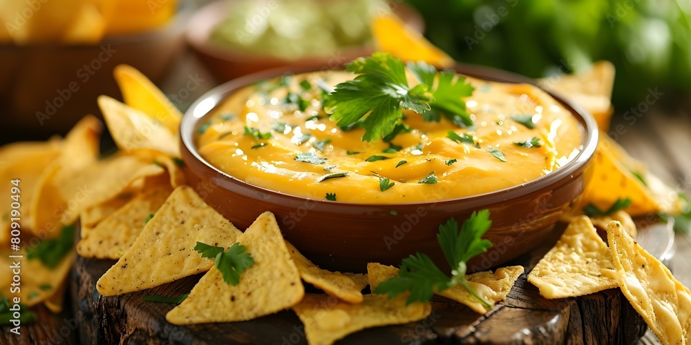 Classic Homemade Snack Favorite: Yellow Queso Dip with Tortilla Chips ...