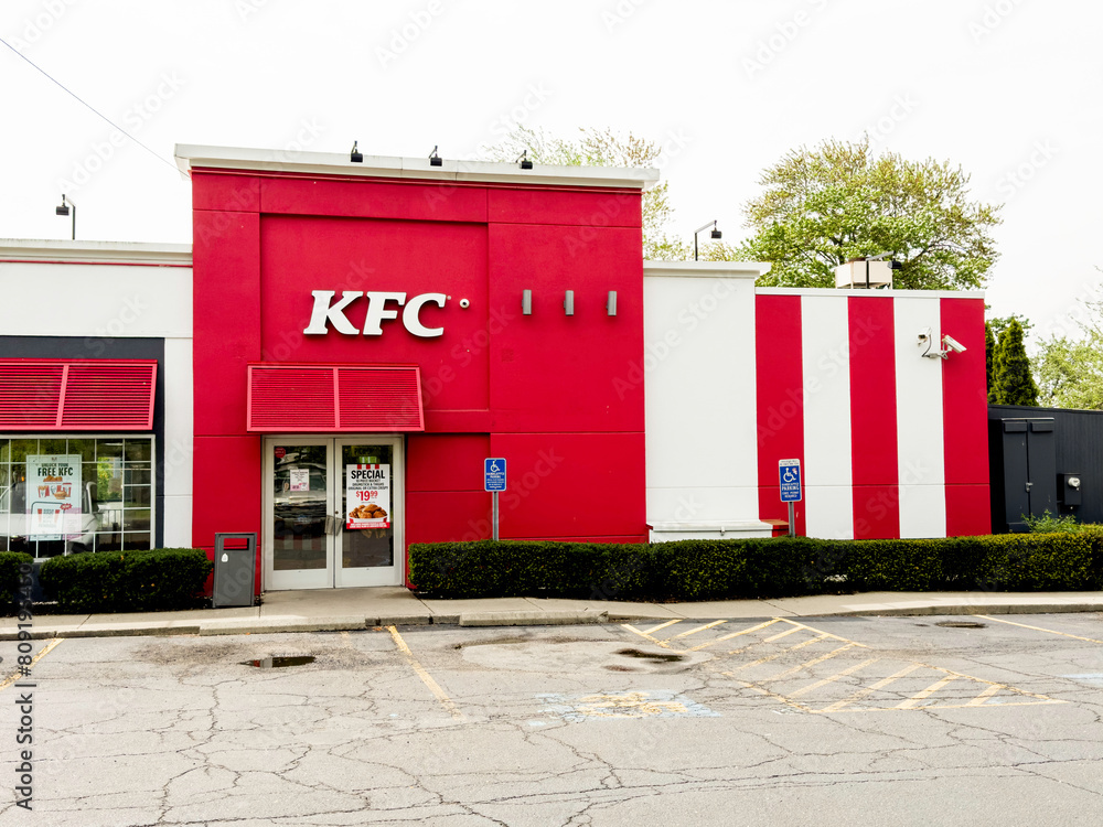 NORWALK, CT,USA - MAY 8, 2024: A red and white building with a ...