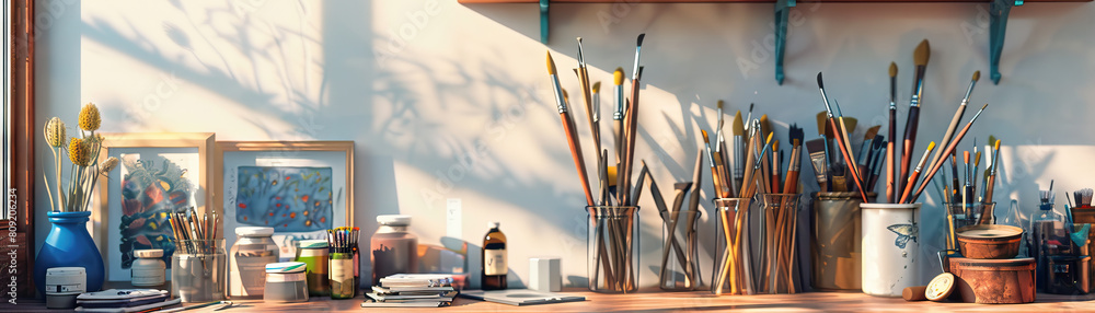 Art Conservator's Wall: Adorned with art restoration tools ...