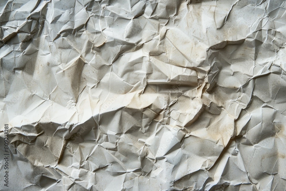 Detailed view of a worn piece of paper with creases and texture, A ...