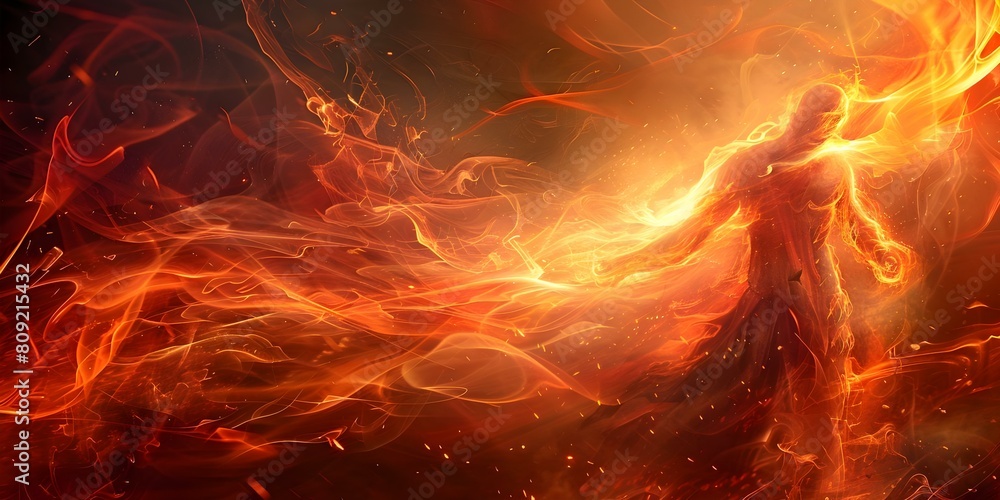 Unleashing Evil: Demonic Fire Entity Opens Gates to Hell. Concept ...