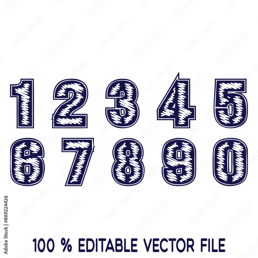 Sport Jersey Numbers Vector and Clip Art Stock Vector | Adobe Stock