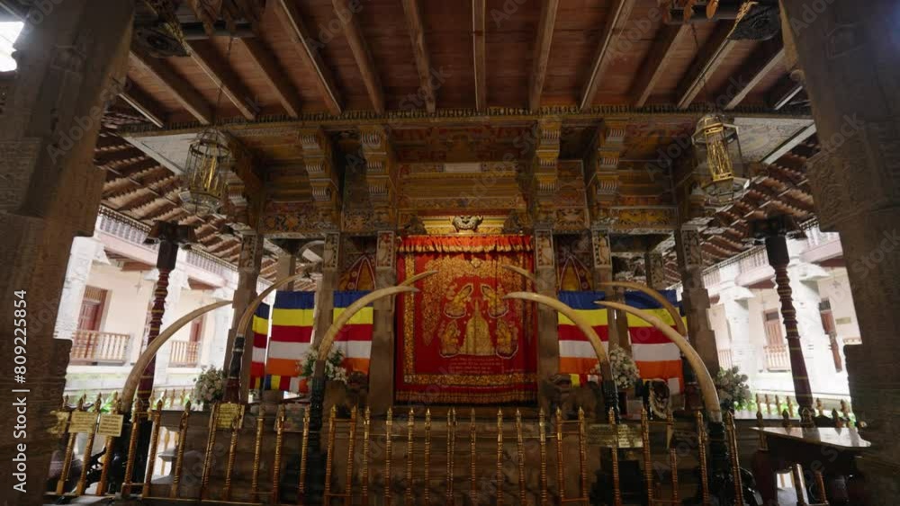 Interior of sacred Sri Dalada Maligawa, Temple of Tooth in Kandy ...
