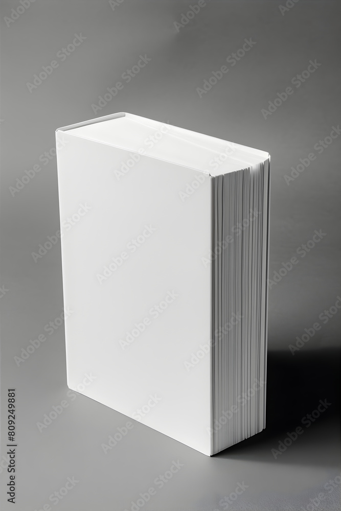 Blank vertical book template. Blank book laying on grey background ...