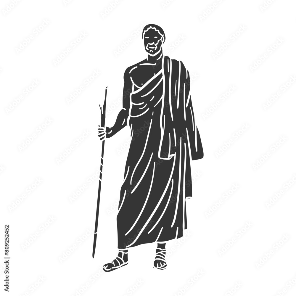 Ancient Philosopher Icon Silhouette Illustration. Philosophy Vector ...