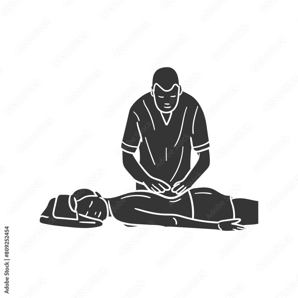 Physical Therapy Icon Silhouette Illustration. Therapist Vector Graphic ...