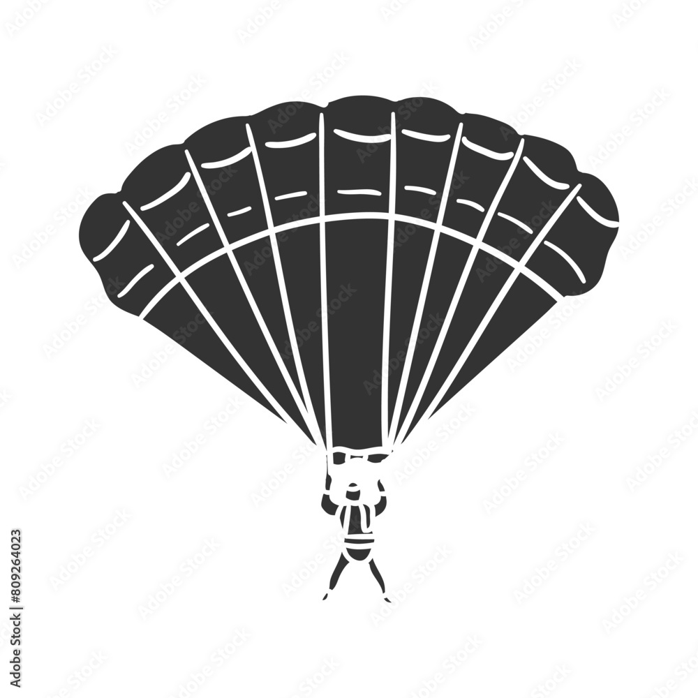 Parachute Icon Silhouette Illustration. Activity Vector Graphic ...