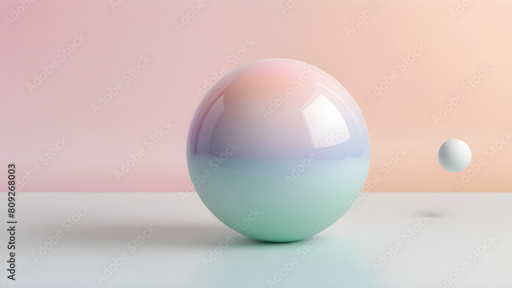 Pastel colored circular sphere, geometric graphic diagram that can be ...
