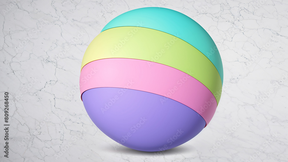 Pastel colored circular sphere, geometric graphic diagram that can be ...