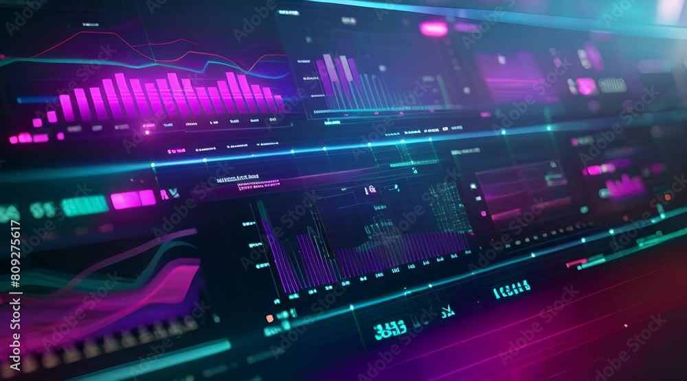 A computer screen showcasing a detailed bar chart with data points and ...