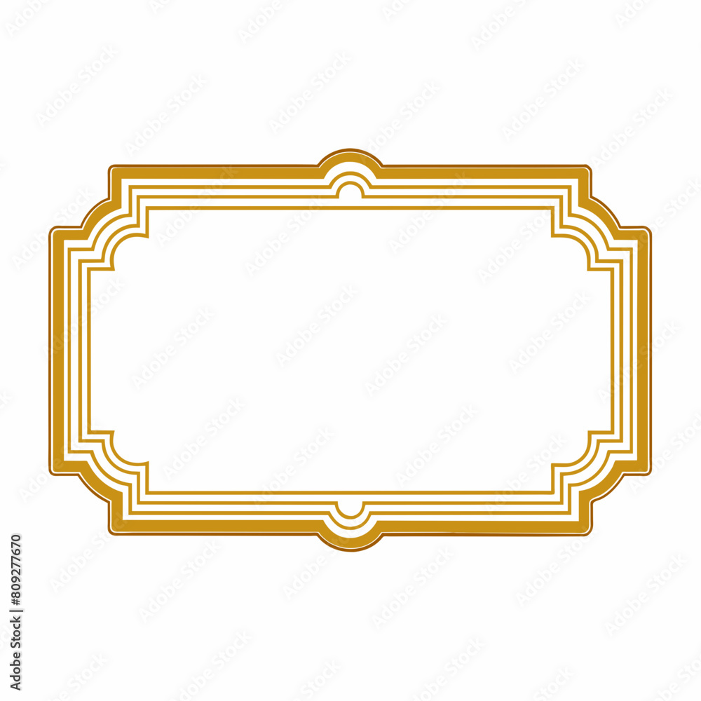 Rectangle vintage gold frame for web presentation, double line ...