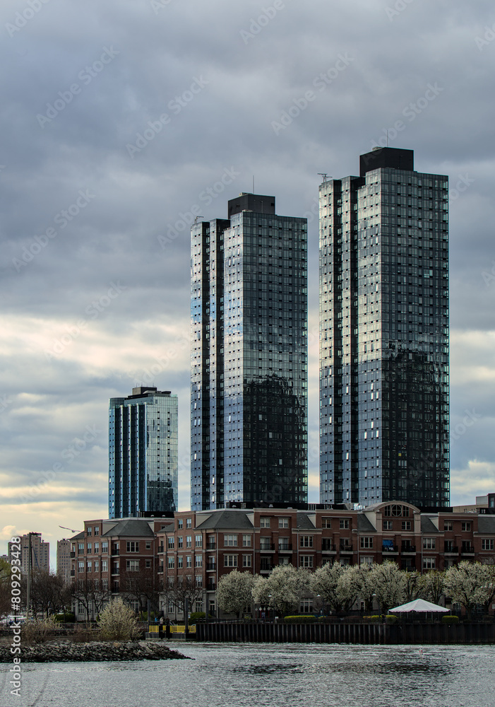 tall high rise apartment buildings in jersey city, new jersey ...