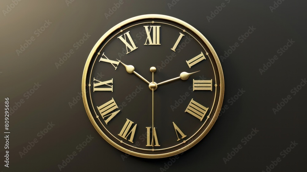 Clock Icon: A classic clock face showing the time with hour and minute ...