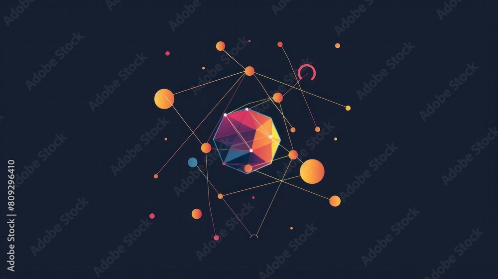 Vector Graphics Icon: A geometric shape with nodes and bezier handles ...