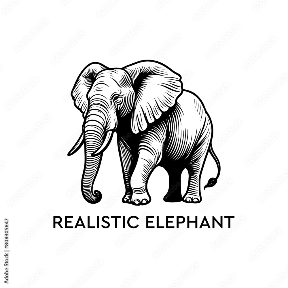 elephant outline illustration, black elephant art, elephant outline ...