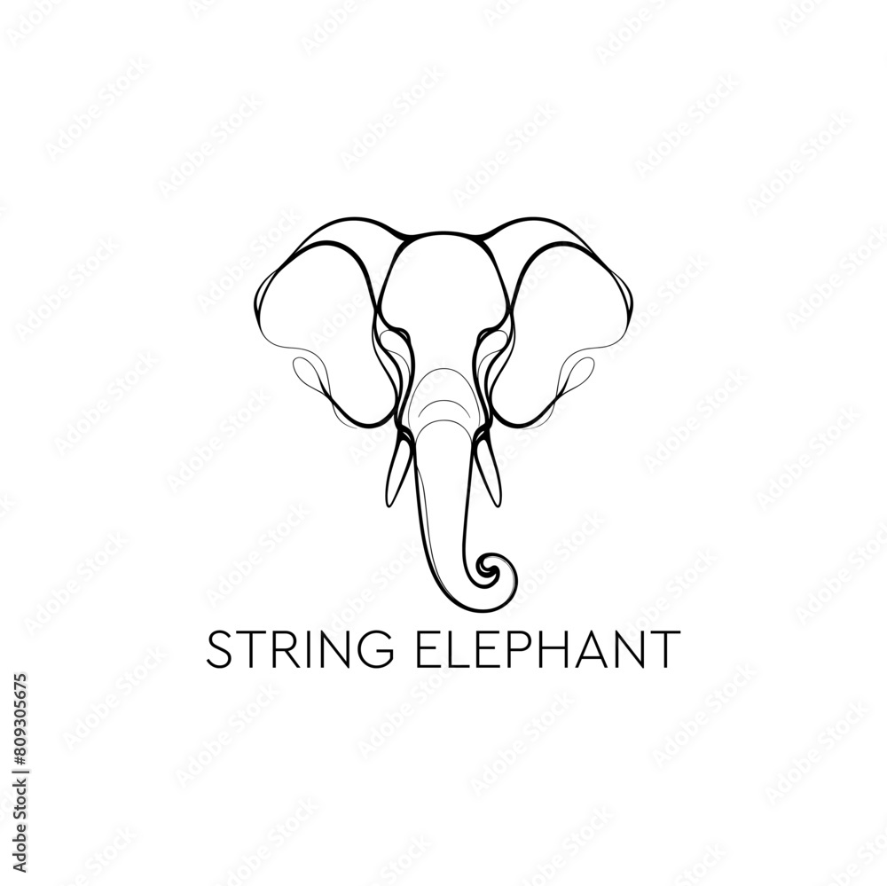 elephant outline illustration, black elephant art, elephant outline ...