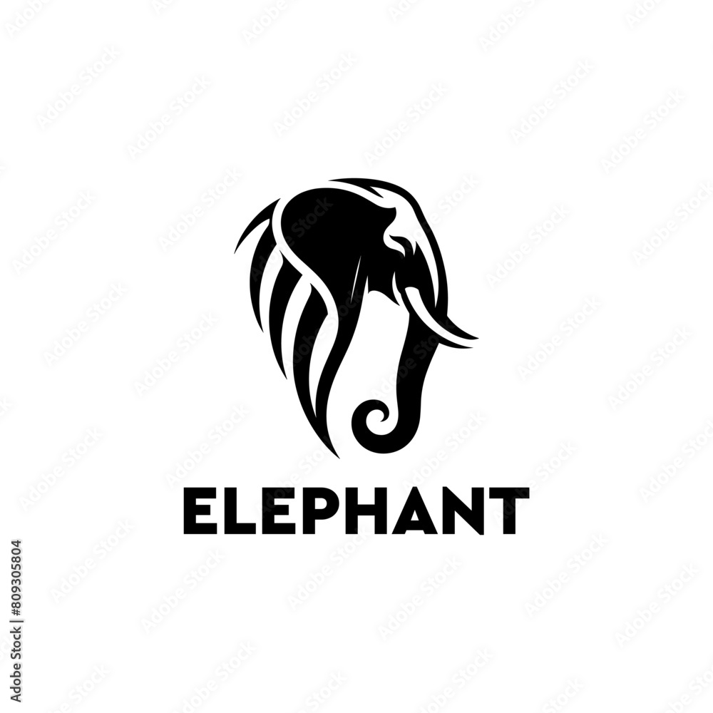 elephant outline illustration, black elephant art, elephant outline ...