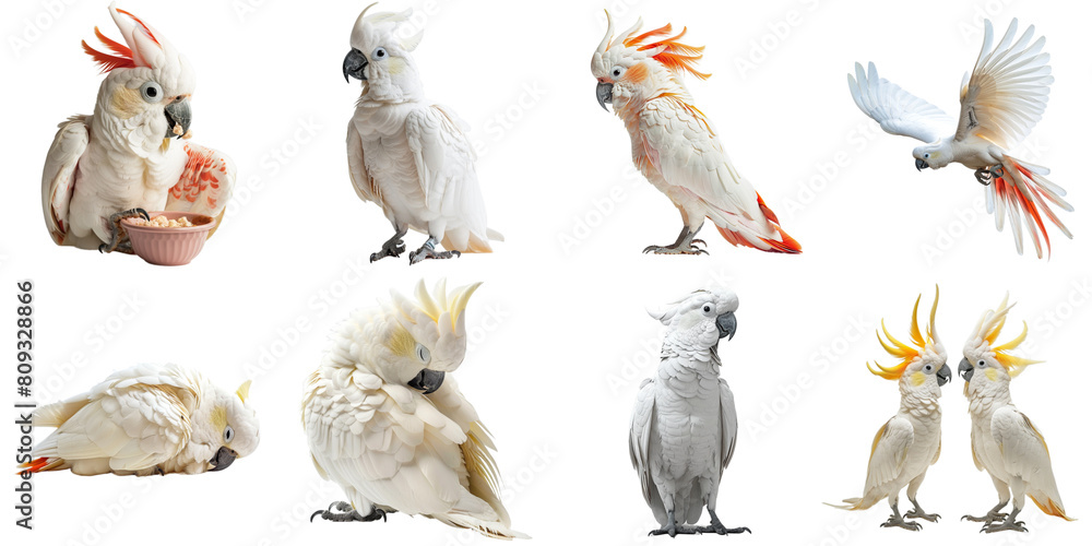 Cockatoo bird png set mockup in 3d transparent no background for ...
