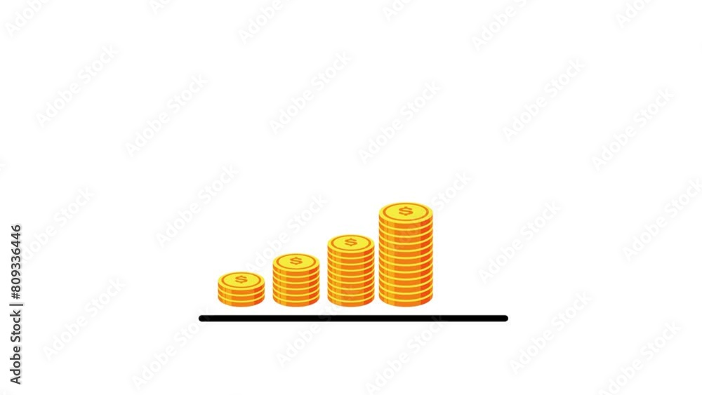 Coin graph animation,animated dollar coin graph,gold coin growth,with ...