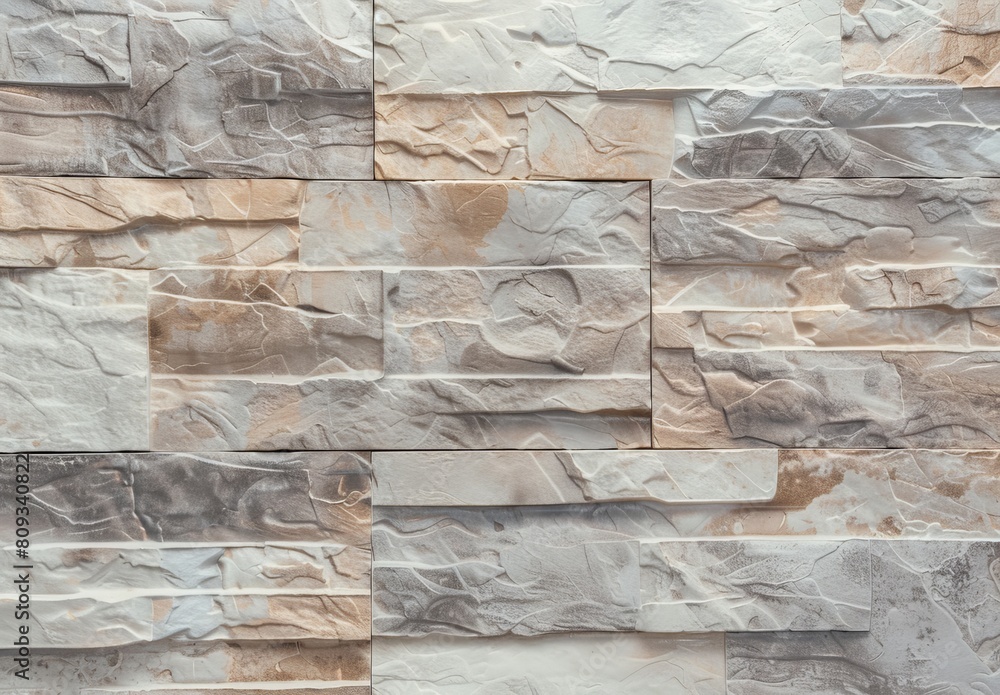 High-quality image of a modern textured stone wall cladding with ...