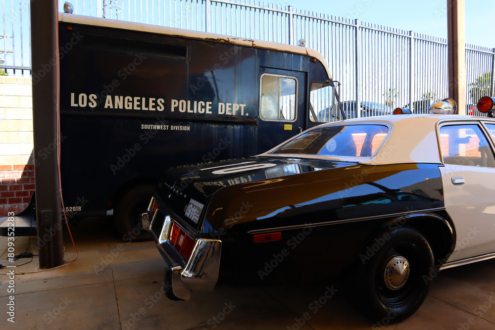 Exhibition of Police vehicles at the LAPD Los Angeles Police Museum ...