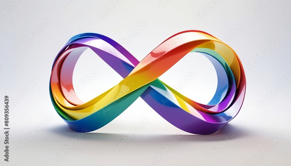 Rainbow Infinity Symbol for Neurodiversity. 3d style. shiny plastic ...