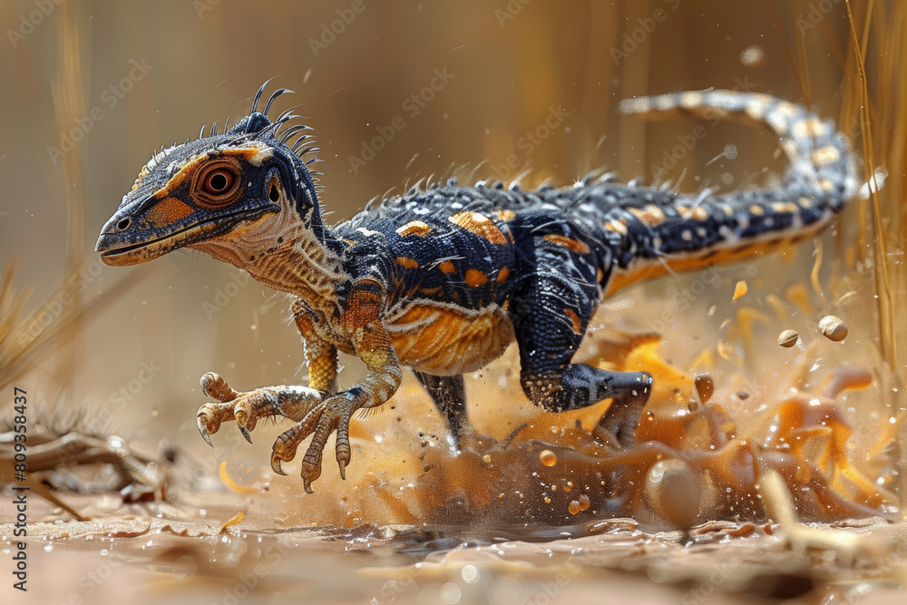 A stealthy Compsognathus, with its small size and swift movements ...