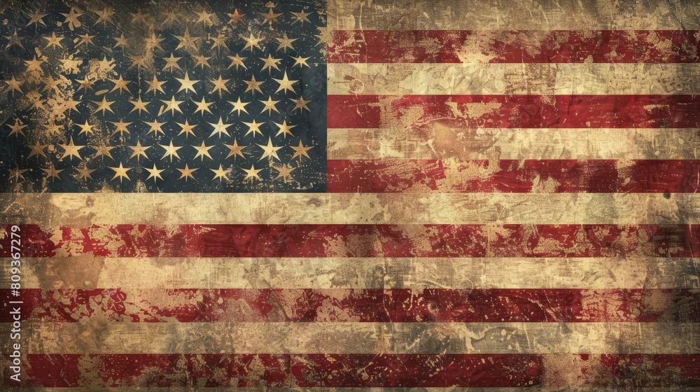 Vintage American flag backdrop Dramatic, faded colors, clean stock ...