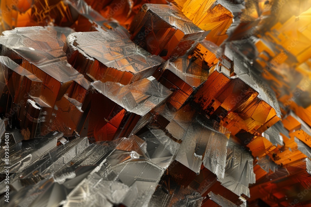 A microscopic view of steel undergoing heat treatment The crystalline ...