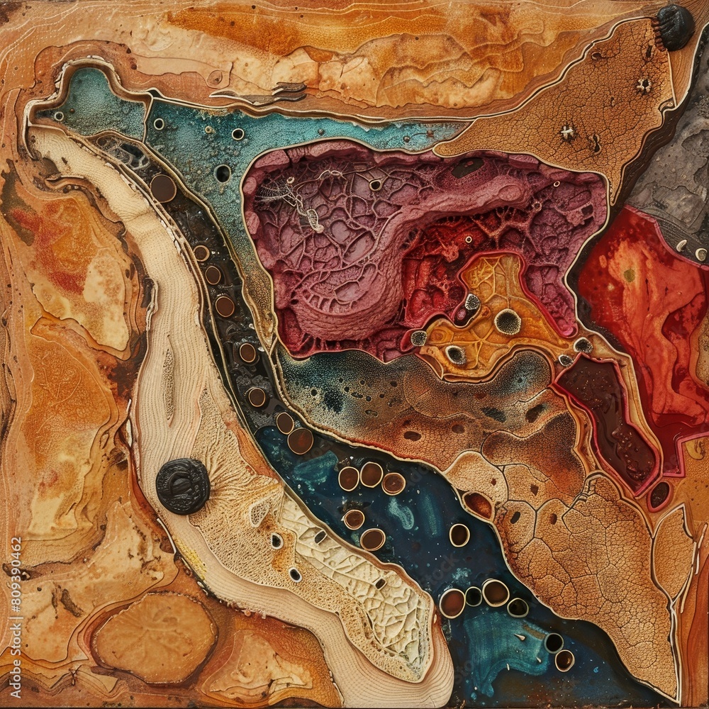 Anatomical cross-section of a human liver depicting the progression of ...
