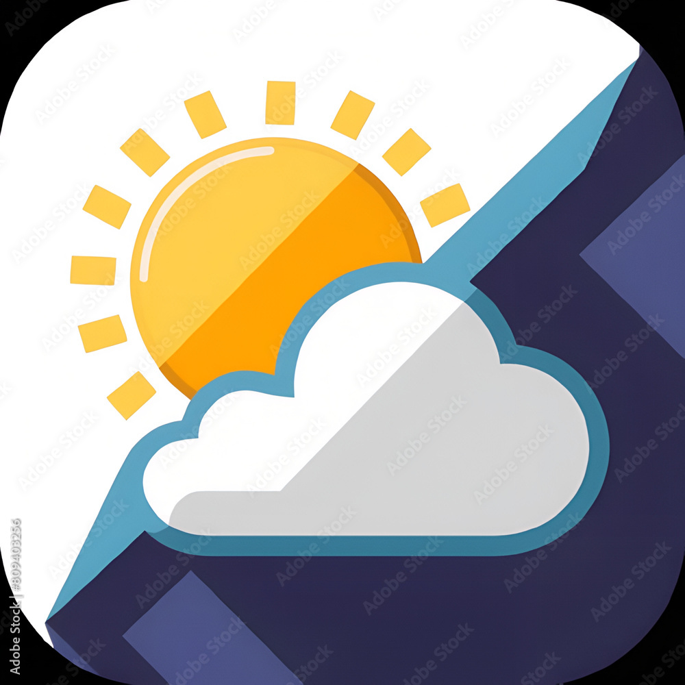 Weather logos on transparent background. Modern Meteorological Symbol ...