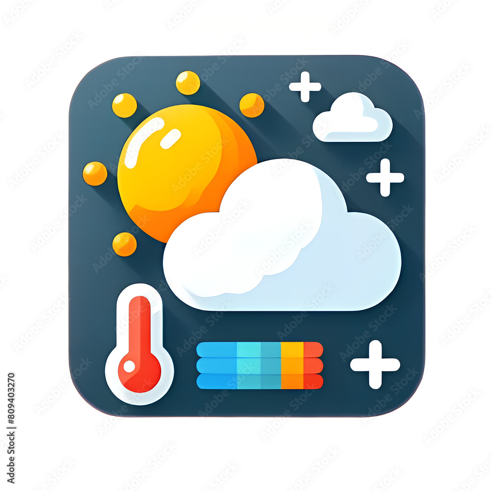 Weather logos on transparent background. Artistic Representation of ...