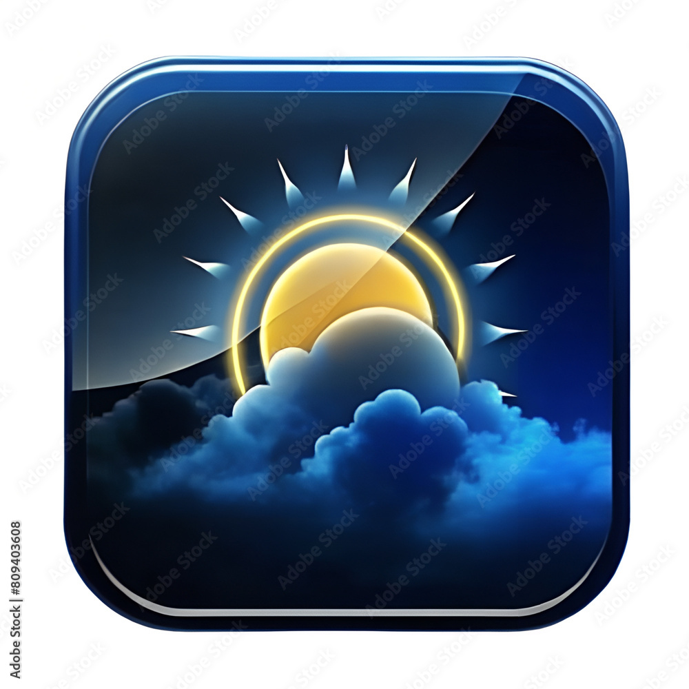 Weather logos on transparent background. Climate Illustration of Sunny ...