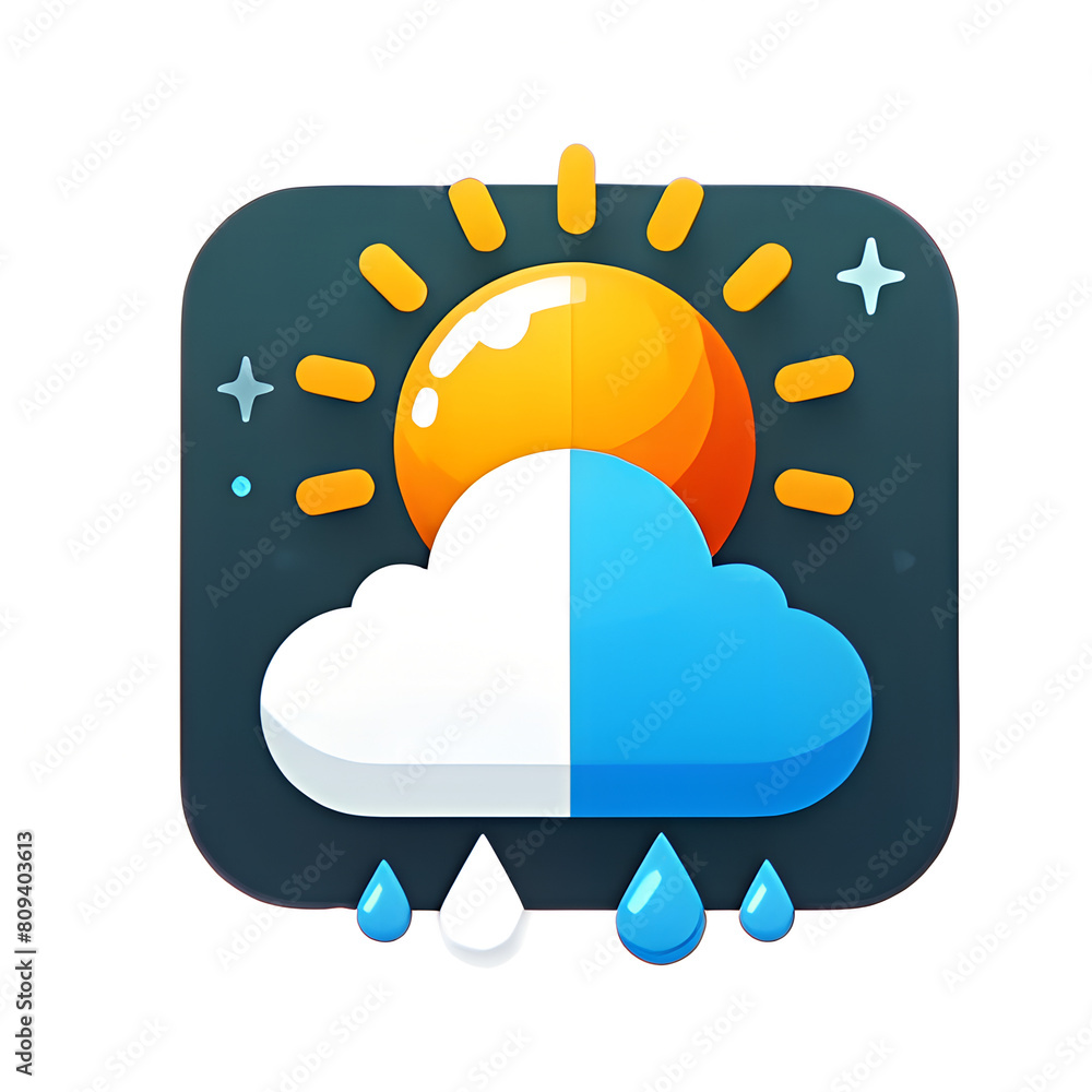 ภาพประกอบสต็อก Weather logos on transparent background. Meteorological ...