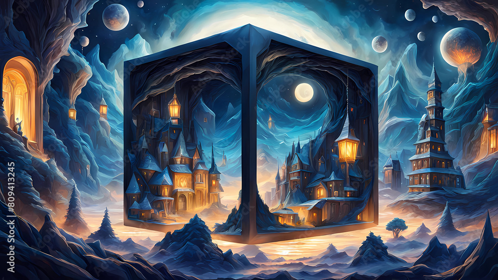 surrealism artwork in the form of a box that has a unique view ...