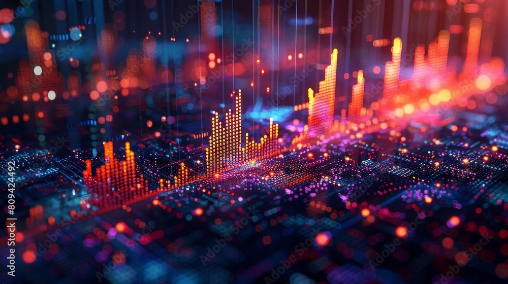 Detailed 3D scatter plot of stock prices over time, highlighted with ...