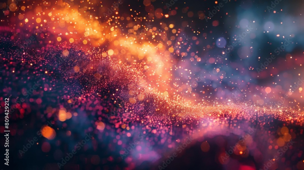 Vibrant 3D particles exploding in a dynamic array, ideal for energetic ...