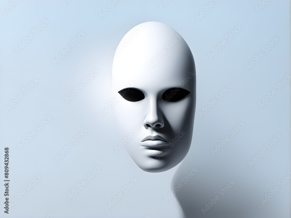 A ghost on a solid color background, artificial intelligence and ...