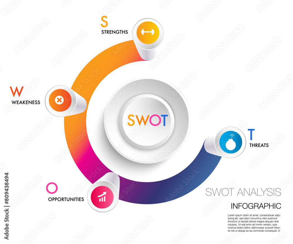 Infographic template for swot analysis for marketing can apply diagram ...