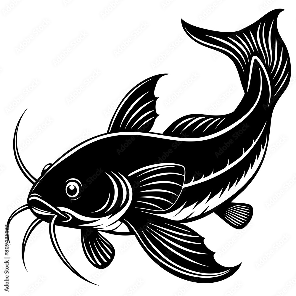 catfish vector, catfish logo illustration, A unique Catfish Vector ...