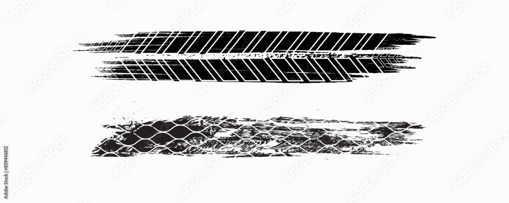 Tire tread marks, wheel textures, tire marks - car racing, motocross ...